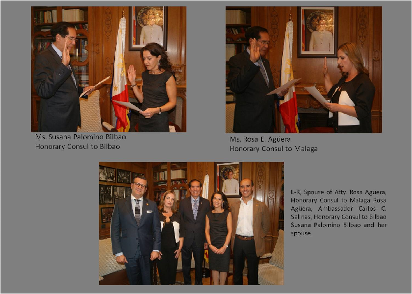 Ambassador Salinas Swears in New Phl Honorary Consuls for Bilbao and ...