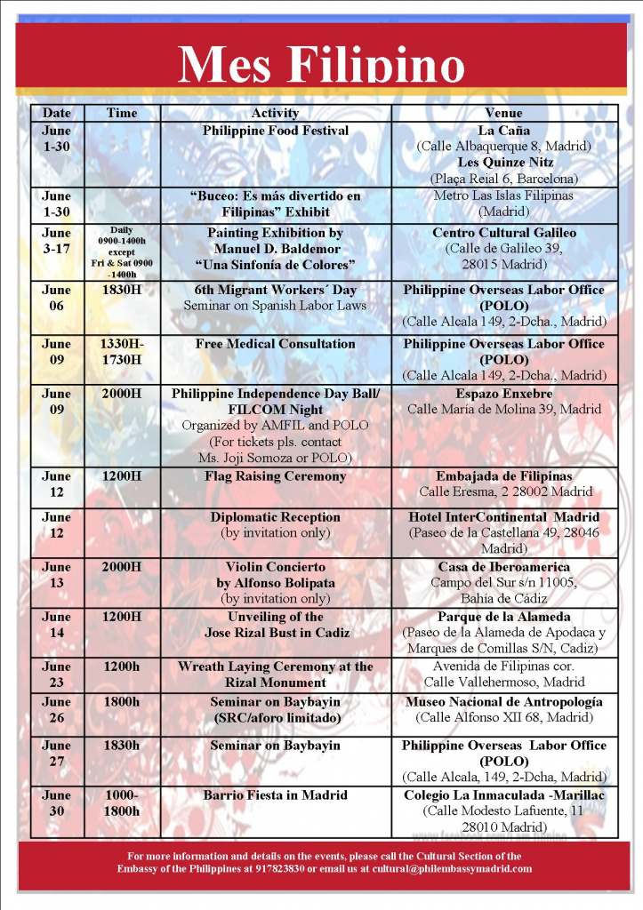 Mes Filipino 2013 | Philippine Embassy Madrid