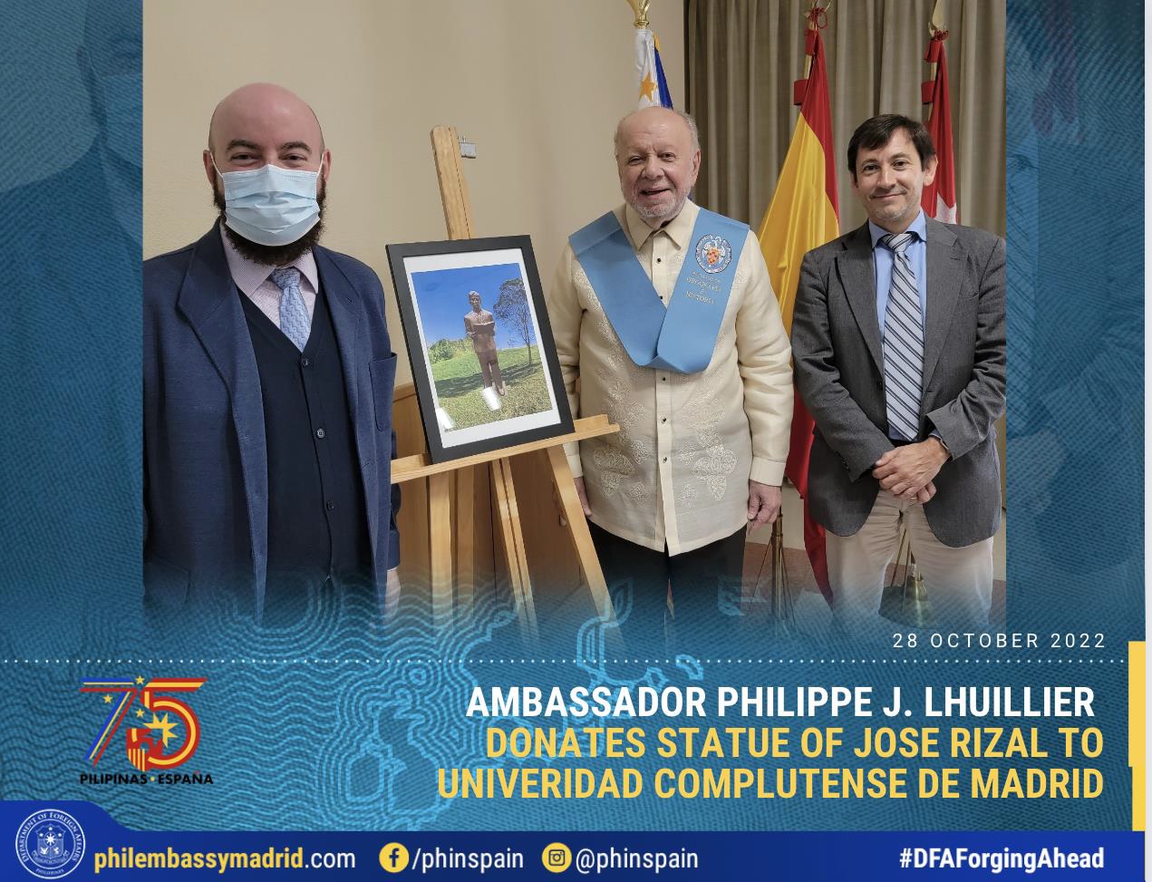 Ambassador Donates Statue of Jose Rizal to Universidad Complutense de ...